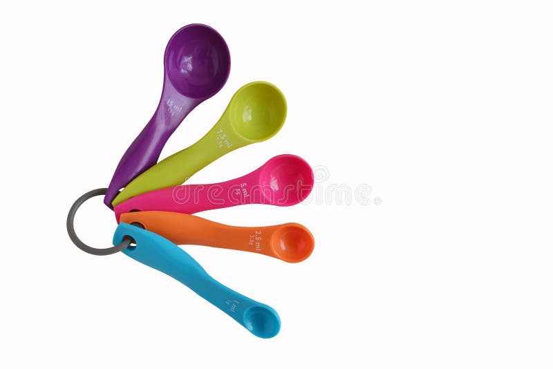 Colorful measuring spoons stock image. Image of clean - 56871875