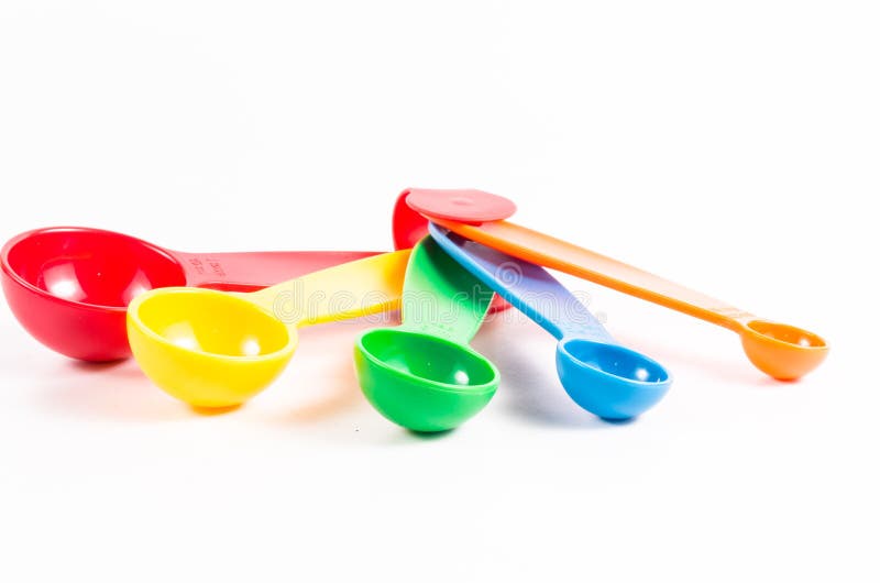 Colorful measuring spoons stock image. Image of preparation - 53025753