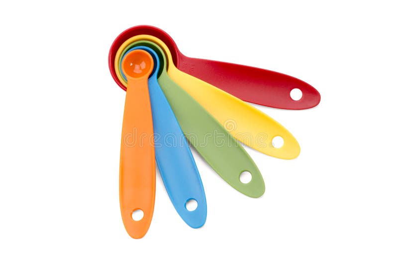 Colorful measuring spoons stock image. Image of quantity - 80005223