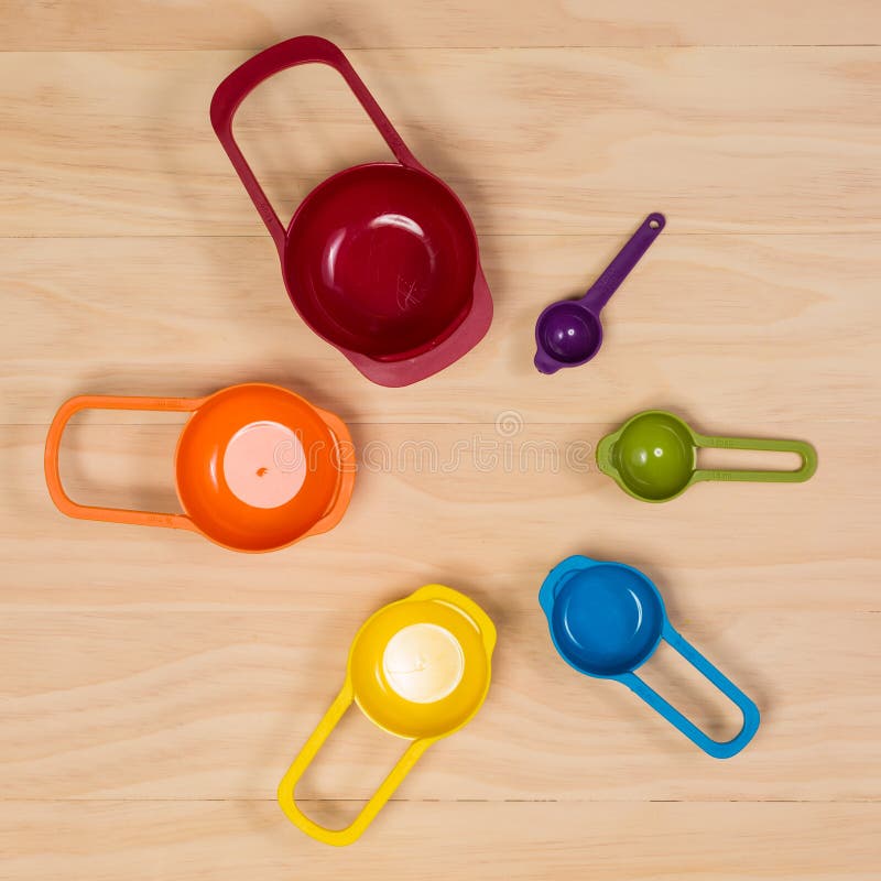 Colorful measuring spoons stock image. Image of copy - 62572555