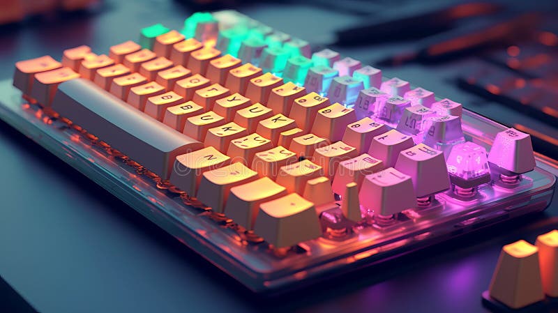 Colorful Mechanical Keyboard. Generative AI Stock Image - Image of ...