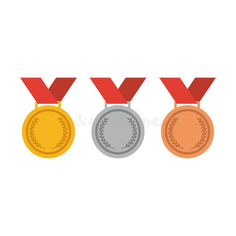 Colorful Medal Set for First, Second and Third Place Stock Vector ...