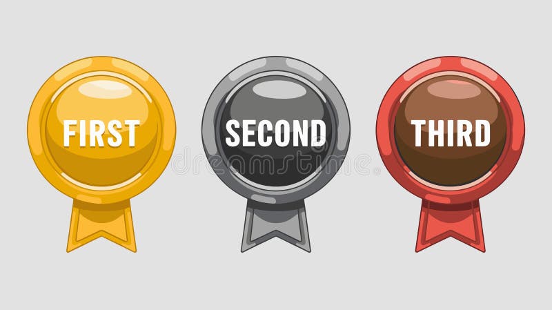Colorful Medals for First, Second, and Third Place Achievements Stock ...
