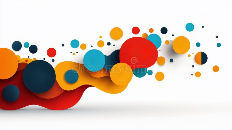Colorful Media Icons with Abstract Wave Design Stock Illustration ...