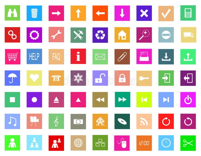 Colorful Media Icons stock vector. Illustration of internet - 107796470