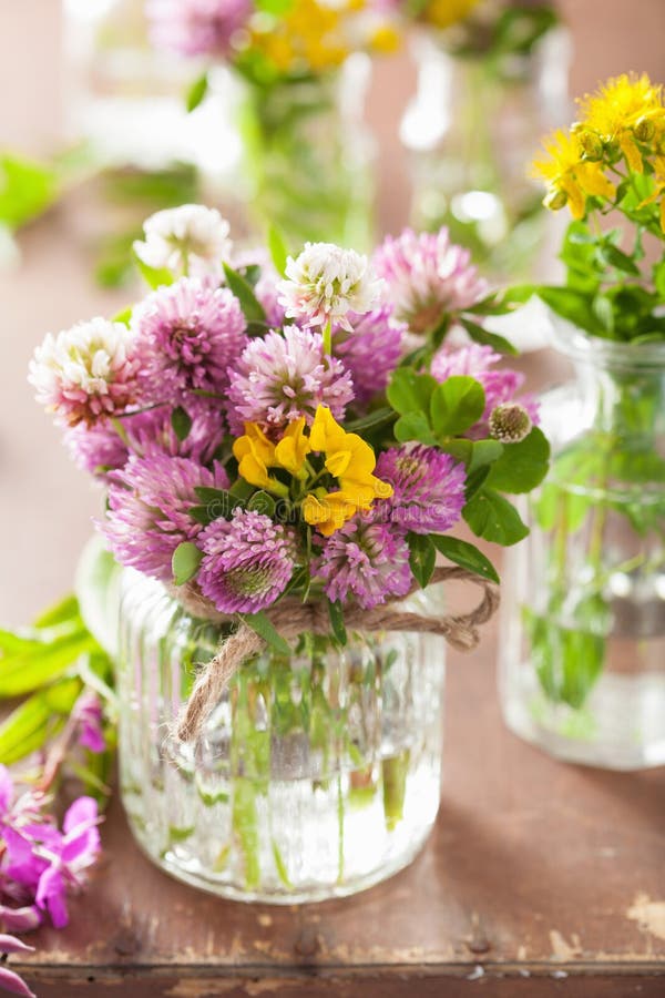 Colorful Medical Flowers and Herbs in Jars Stock Photo - Image of ...