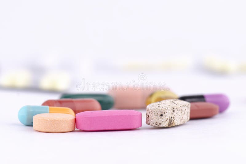 Multi Colored Medications White Surface Stock Photos - Free & Royalty ...