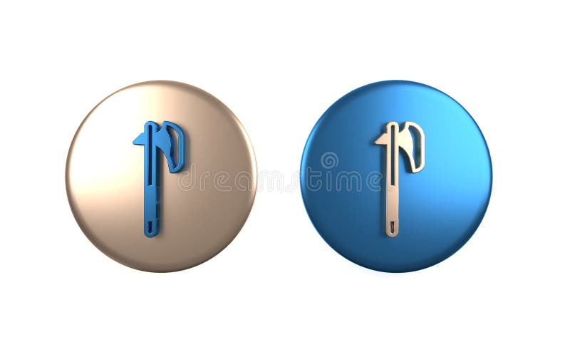 Colorful Medieval Axe Icon Isolated on White Background. Battle Axe ...
