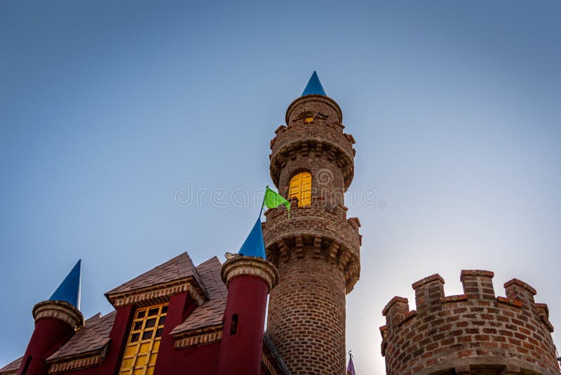 Colorful Medieval Castle Themed Amusement Park Made of Bricks Editorial ...