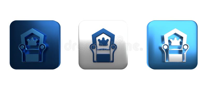 Colorful Medieval Throne Icon Isolated on White Background. Square ...