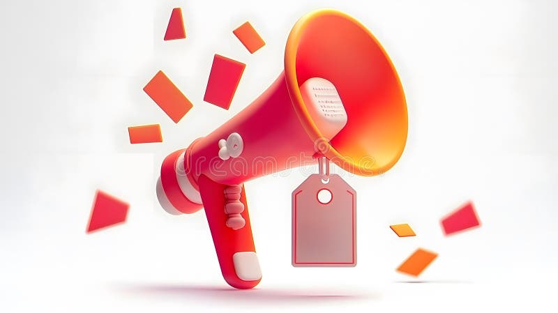Colorful Megaphone with Dynamic Elements Stock Illustration ...
