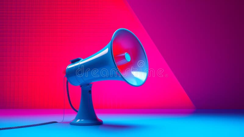 A Colorful Megaphone on a Vibrant Background Stock Photo - Image of ...