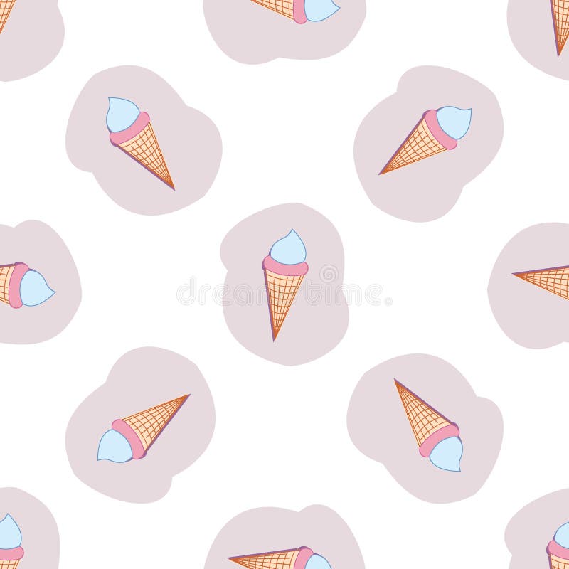 Colorful Melting Ice-cream Seamless Pattern Stock Vector - Illustration ...