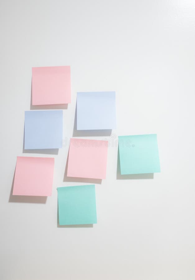 Colour Sticky Note Isolated on White Background Stock Image - Image of ...