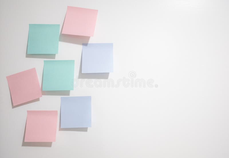 Colour Sticky Note Isolated on White Background Stock Image - Image of ...