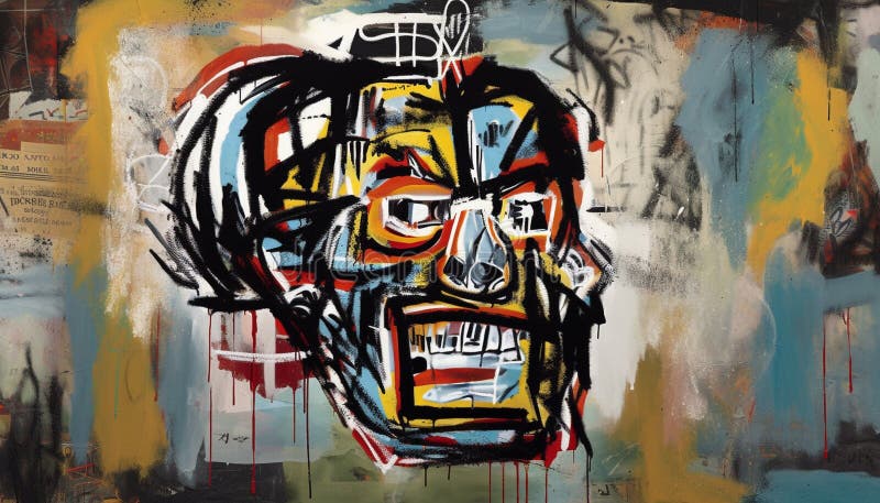 Colorful Men Paint a Chaotic Abstract Graffiti Backdrop Generated by AI ...