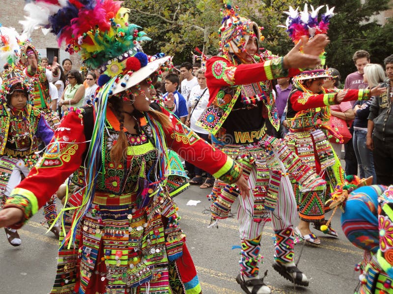 Street Parade of Colombian Dancers Editorial Stock Photo - Image of ...
