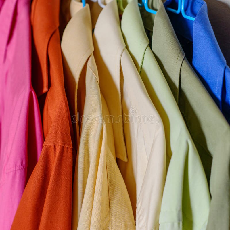 Colorful men`s shirts stock photo. Image of collection - 94398880