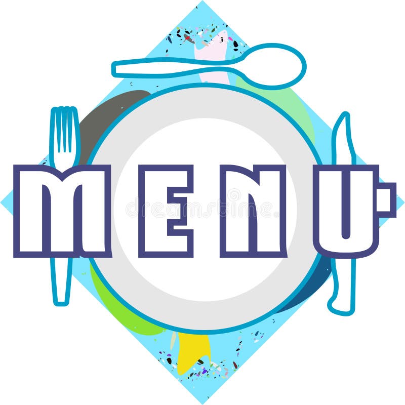 Colorful Menu Label Isolated Stock Illustration - Illustration of decor ...