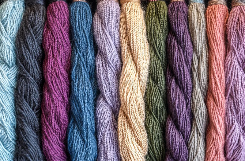 Colorful Merino Wool Textile with Extended, Dyed Strands Stock Photo ...