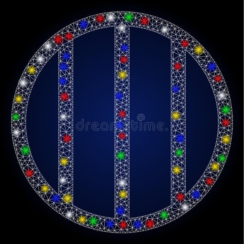 Colorful Mesh 2D Jail Grid with Color Light Spots Stock Illustration ...