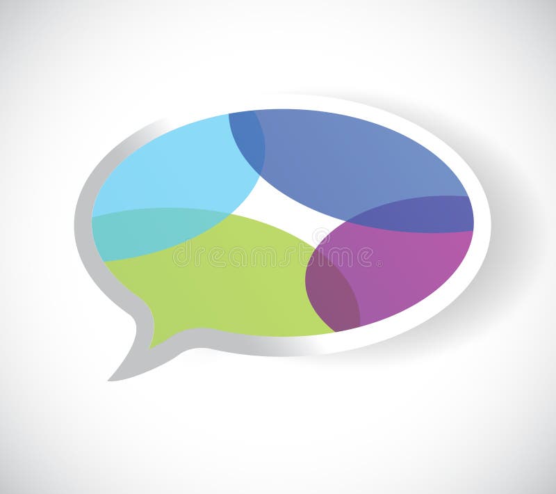 Colorful Message Bubble Bulb Stock Illustration - Illustration of ...
