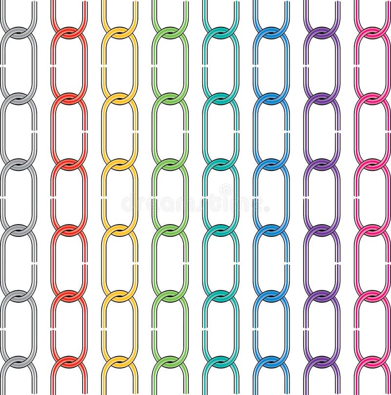 Set of Colorful Metal Chains, Vector Stock Vector - Illustration of ...