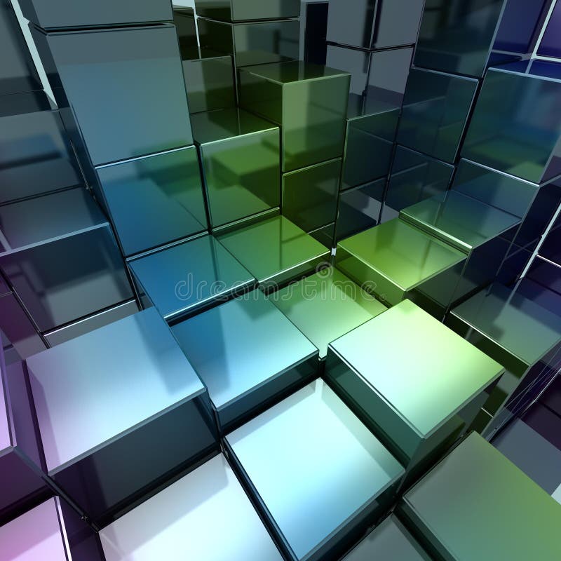 Colorful metal cube stock illustration. Illustration of rainbow - 18967703