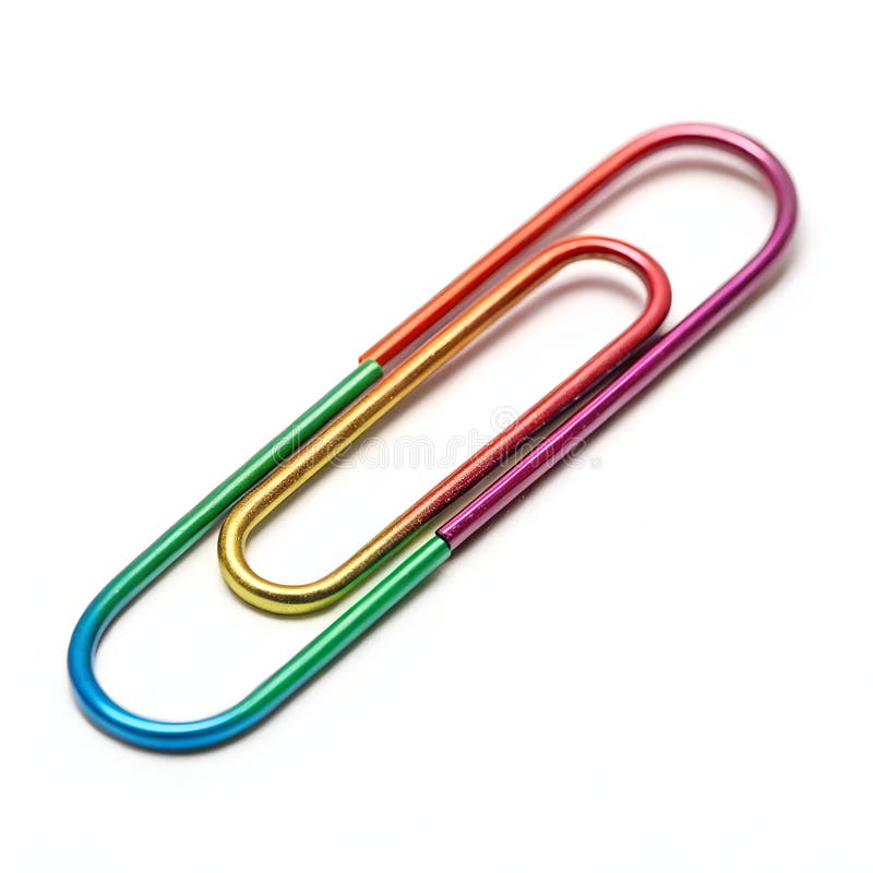 Colorful Metal Paperclip stock illustration. Illustration of supplies ...