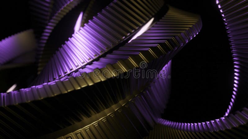 Colorful Metal Spiral Rotating in Space. Design. 3D Model of Abstract ...