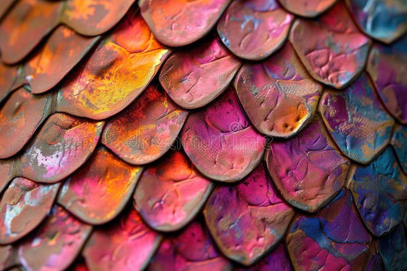 Colorful Metal Texture Snake Scales Stock Illustration - Illustration ...