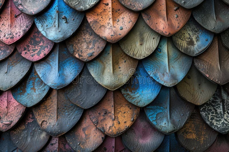 Colorful Metal Texture Snake Scales Stock Illustration - Illustration ...