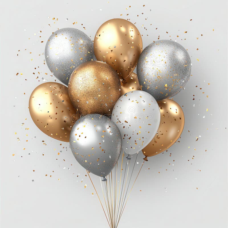 Colorful Metallic Balloons with Glittery Accents for Celebrations Stock ...