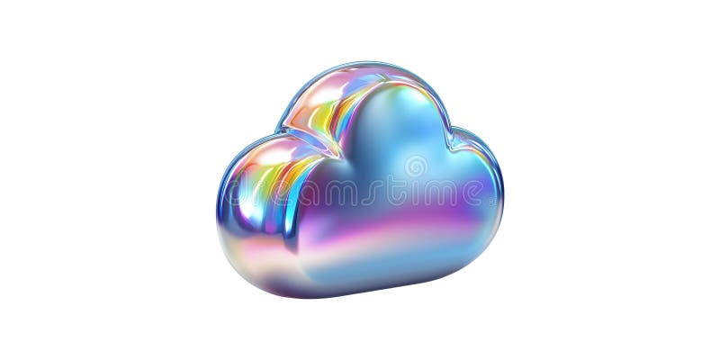 Colorful Metallic Cloud with Glossy Surface Set Isolated on Transparent ...