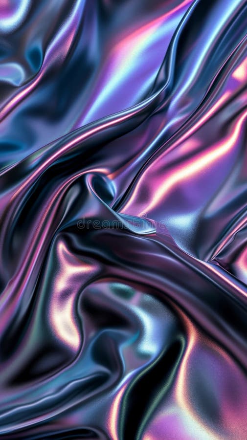 Colorful Metallic Fabric with Reflective Textures, Artistic Abstract ...