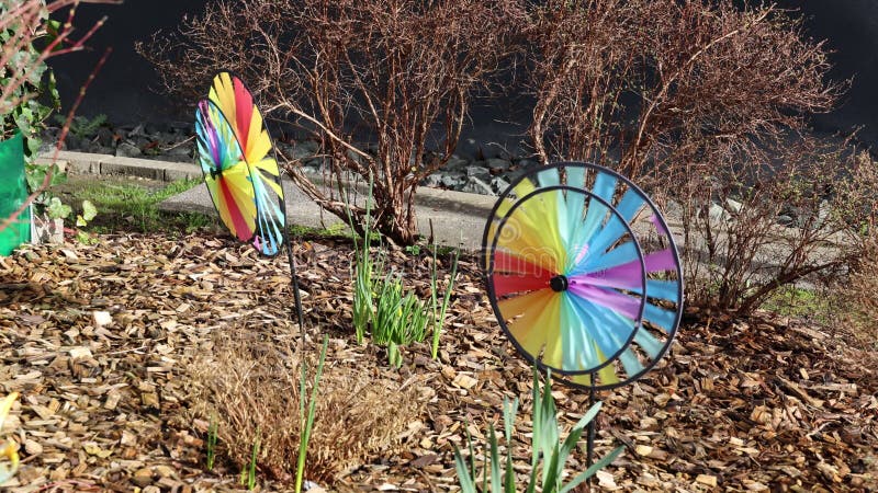 Colorful metallic pinwheel stock footage. Video of little - 308552452