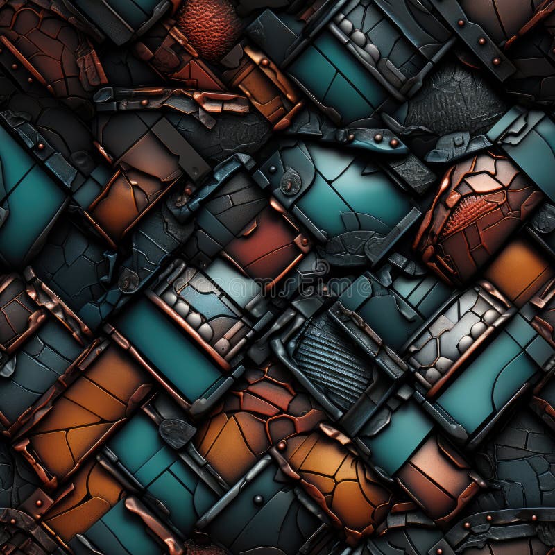 A Colorful Metallic Skin in a Square Stock Illustration - Illustration ...