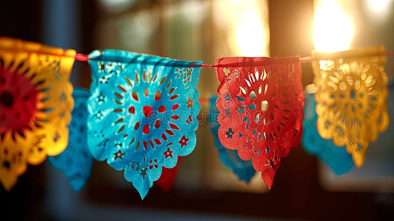 Colorful Mexican Party Decorations Hanging on a String: Cinco De Mayo ...