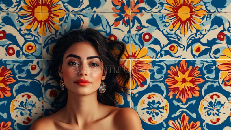 Colorful Mexican Pattern with Decorative Ceramic Tile Influence Stock ...