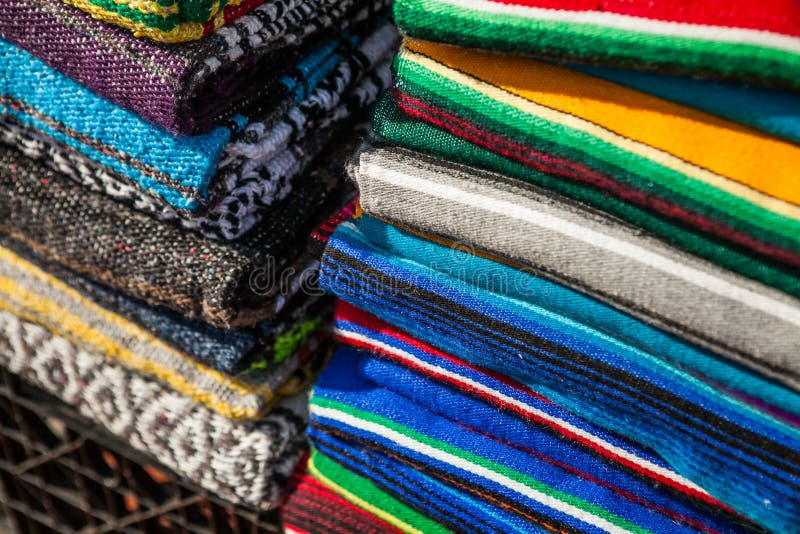 Mexican Serape Fabric Colorful Pattern Texture Stock Photo - Image of ...