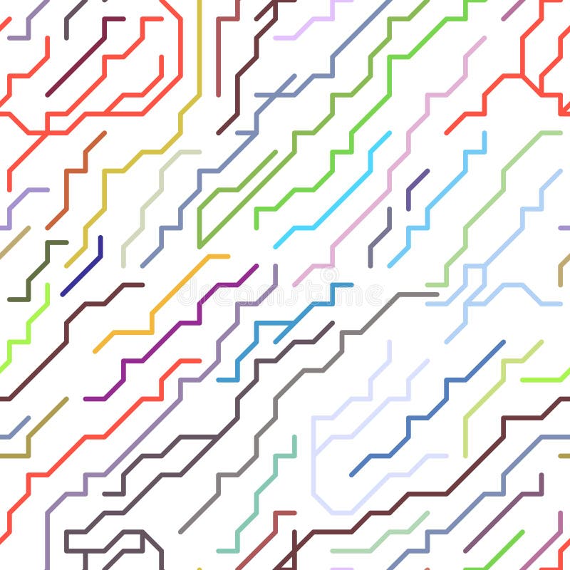 Colorful Micro Chip Lines Seamless Pattern. Vector Stock Vector ...