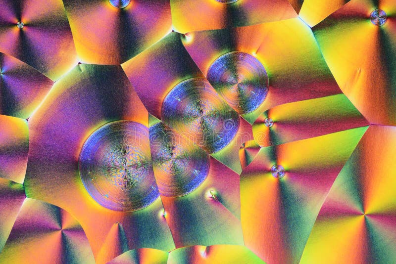 Colorful Micro Crystals in Polarized Light. Photo through a Microscope ...