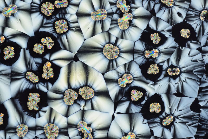 Colorful Micro Crystals in Polarized Light. Photo through a Microscope ...
