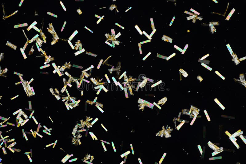 Colorful Micro Crystals in Polarized Light. Photo through a Microscope ...