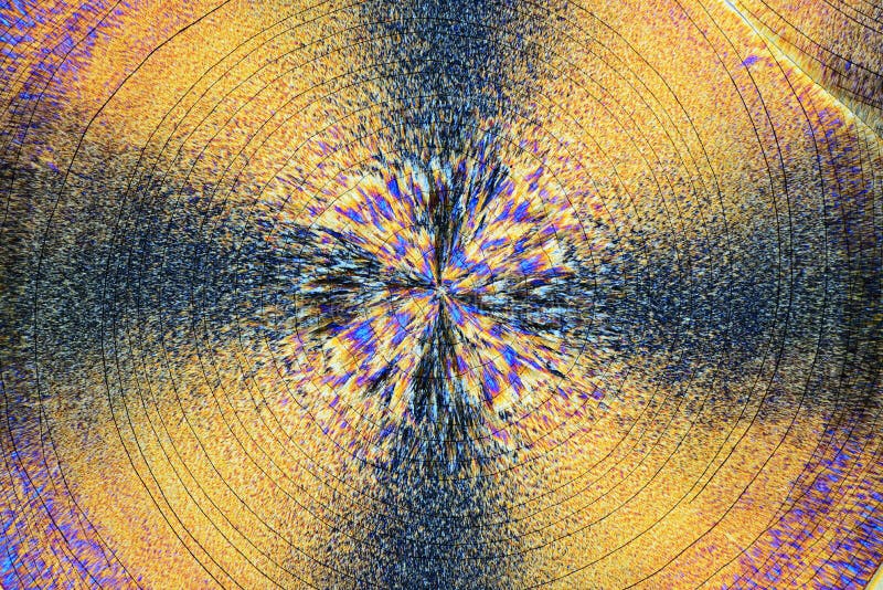 Colorful Micro Crystals in Polarized Light. Photo through a Microscope ...