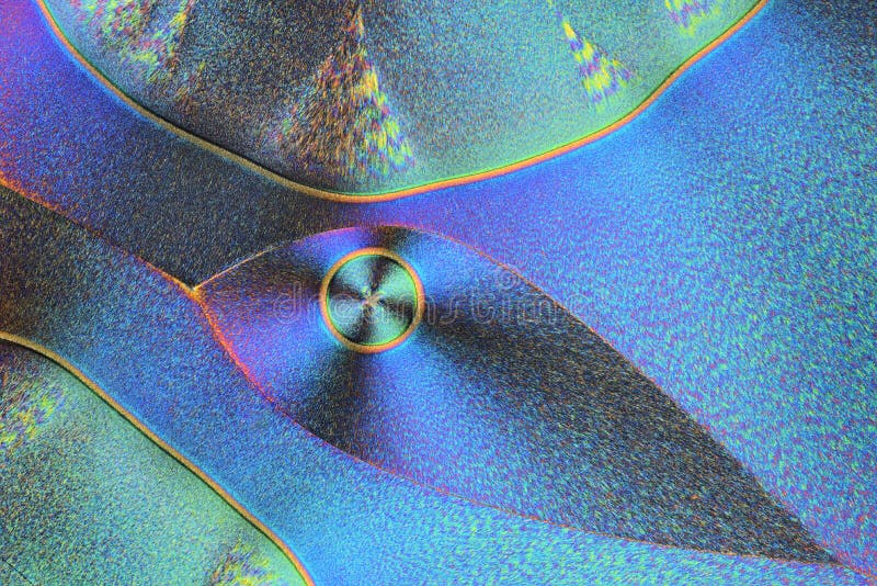 Colorful Micro Crystals in Polarized Light. Photo through a Microscope ...