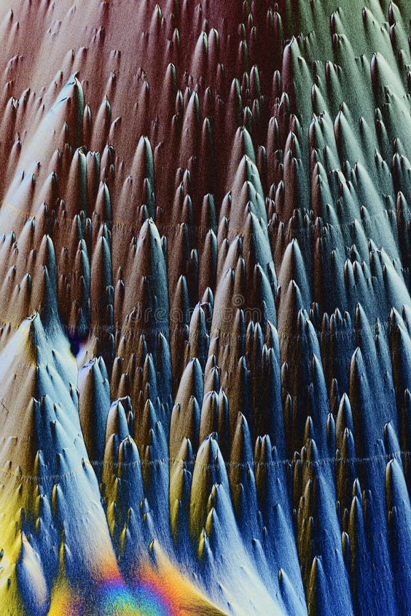 Colorful Micro Crystals in Polarized Light. Photo through a Microscope ...