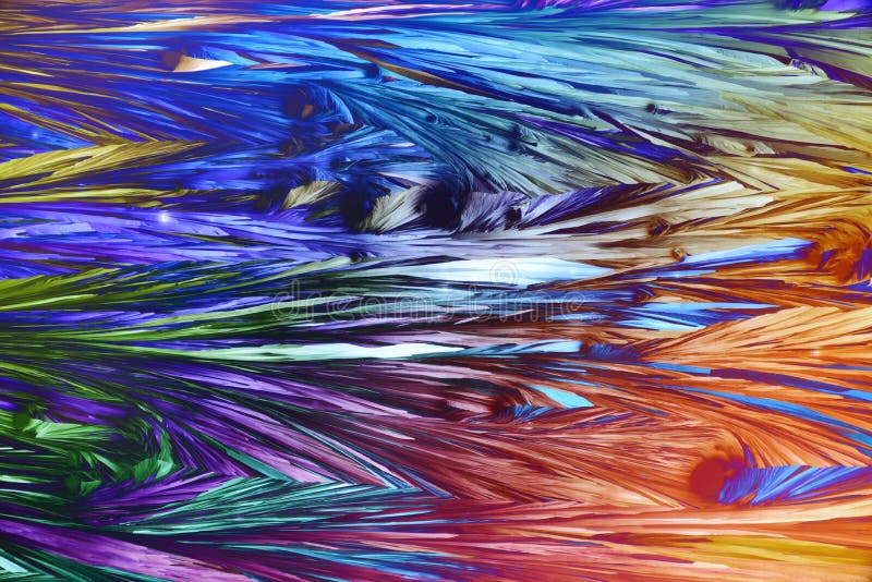 Colorful Micro Crystals in Polarized Light. Photo through a Microscope ...