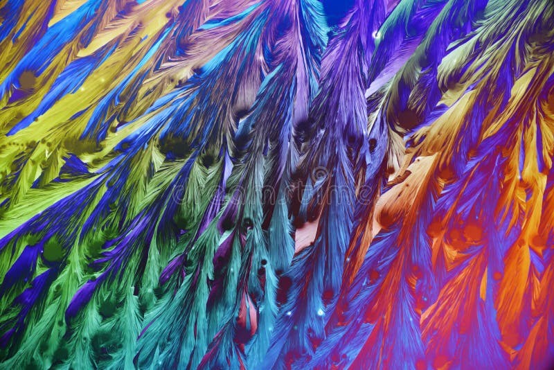 Colorful Micro Crystals in Polarized Light. Photo through a Microscope ...