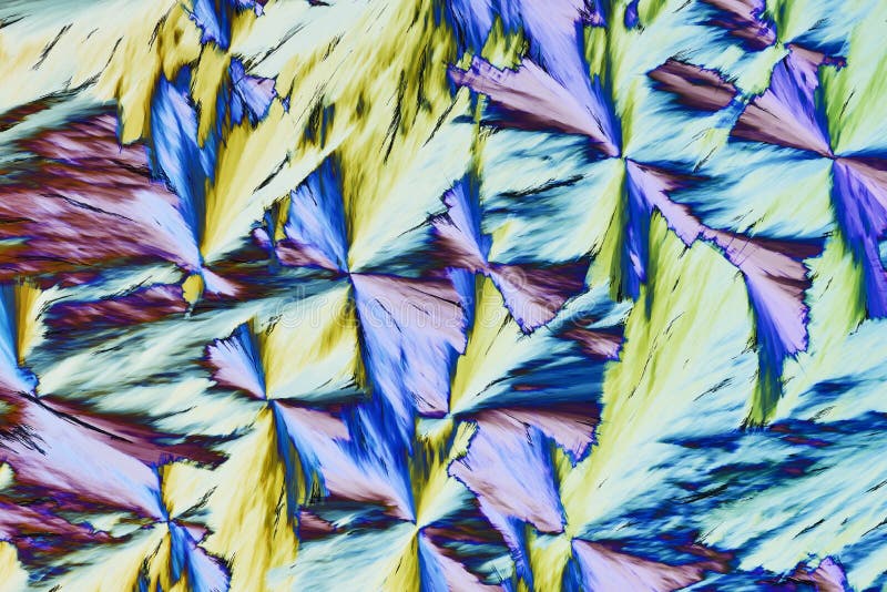 Colorful Micro Crystals in Polarized Light. Photo through a Microscope ...